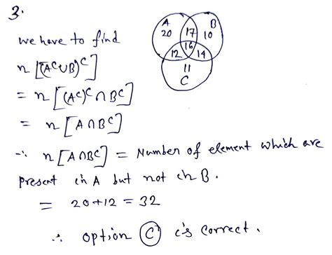 Solved Given The Following Venn Diagram Find N A B C Given The Following