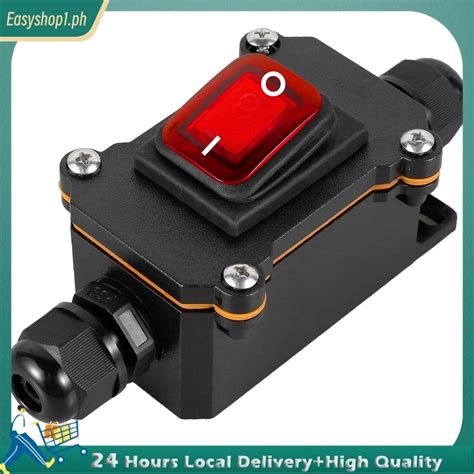 Inline Cord Switch 30a 220v Ip65 Waterproof Power Cord Toggle Switch With Red Led Button