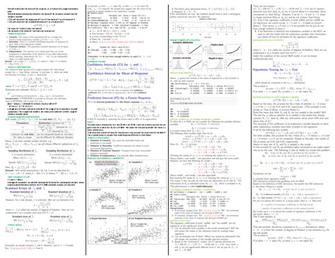 Stat7001 Cheat Sheet Srr Warning Tt Undefined Function 32