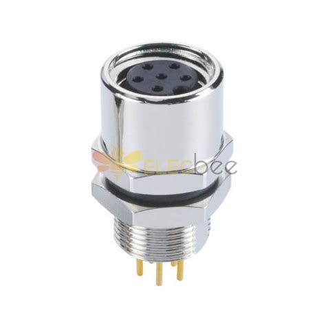 10 Pcs M8 Pcb Connector Panel Mount 6pin M8 Female Back Mount Sensor Connector