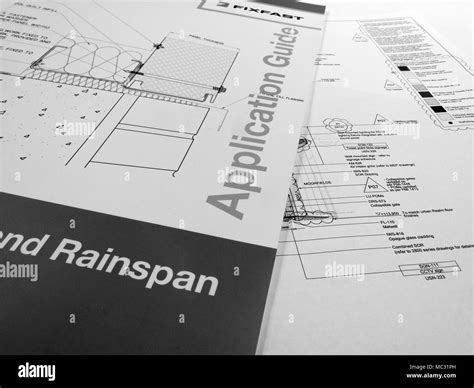 Monochrome Application Guide Booklet For Construction Industry Rainscreen Cladding System Stock