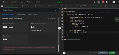 Geekforgeeks Priorityqueue Sorting Heap Datastructure Coding Mohan Shyam