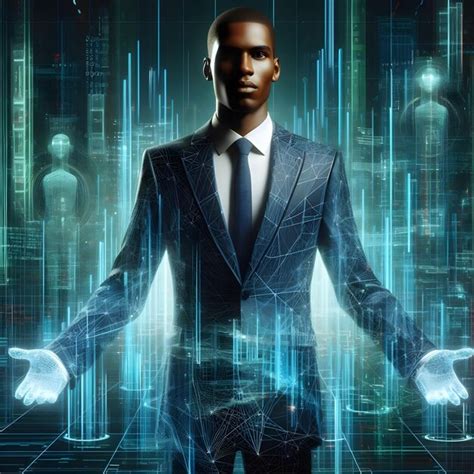Premium Photo Human Figure In A Hologram Data Analytics In A Hightech