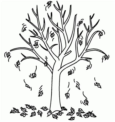 Bare Fall Tree Coloring Pages