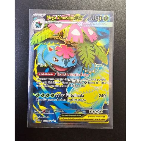 Carta Pokemon Mega Venusaur Ex Full Art 155132 Mega Evolução Shopee