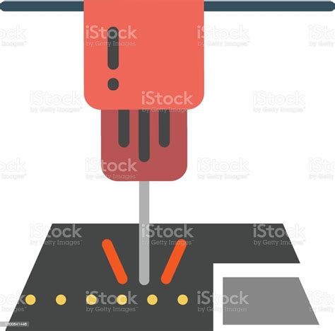 초음파 스팟 용접 기계 개념 벡터 색상 아이콘 디자인 아크 용접 장비 및 흰색 배경에 금속 작업 기호 건설 및 산업 제조 기호