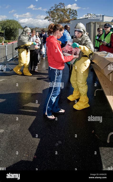 a drill to simulate the aftermath of a chemical biological attack at a