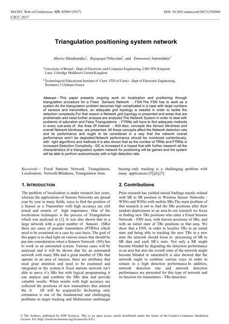Pdf Triangulation Positioning System Network