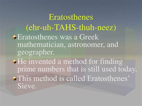 Ppt Prime Numbers Eratosthenes Sieve Powerpoint Presentation Free