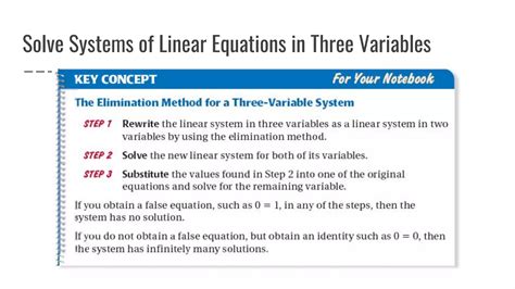 Systems Of Linear Equations In Three Variables Ppt