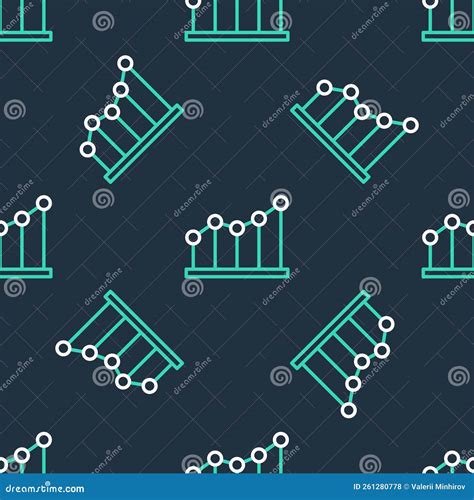 Line Pie Chart Infographic Icon Isolated Seamless Pattern On Black Background Diagram Chart