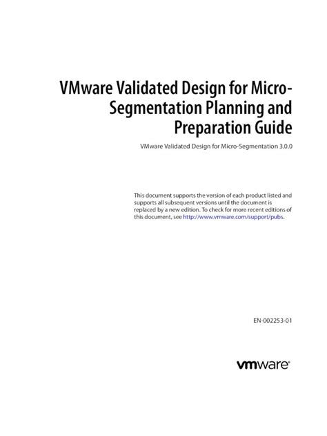 PDF VMware Validated Design For Micro Segmentation Planning VMware Validated Design For
