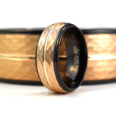 Hammered Rose Tiny King Rings