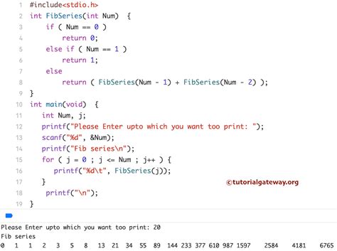 C Fibonacci Series Program