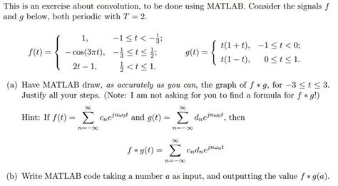 Solved This Is An Exercise About Convolution To Be Done Chegg
