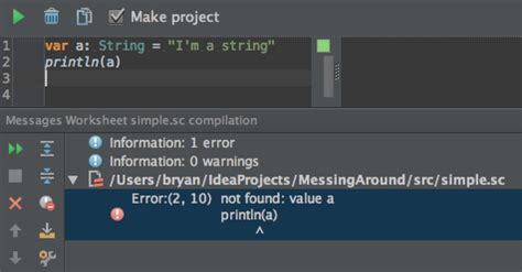 Why Does The Scala Worksheet In Intellij Fail To Recognize Vars
