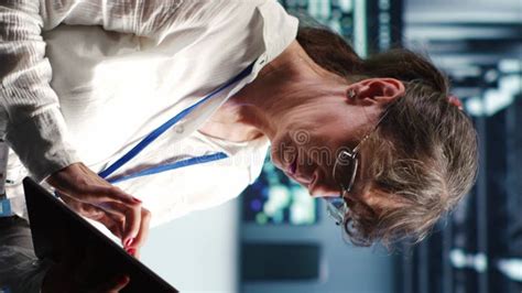 Vertical Data Center With Ai Server Cabinets Stock Footage Video Of