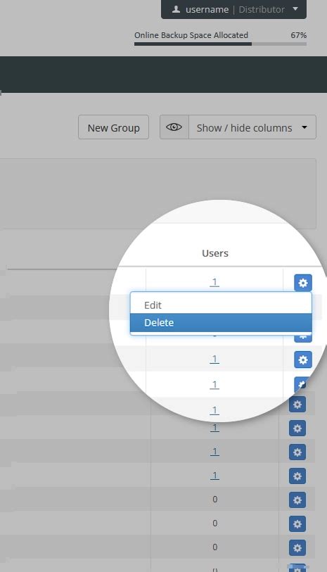 Delete A User Group In The Dashboard Infrascale Documentation Portal