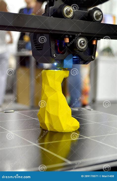 3d Printer Printing Prototype Molten Plastic Process Of Creating Prototype Model Stock Image