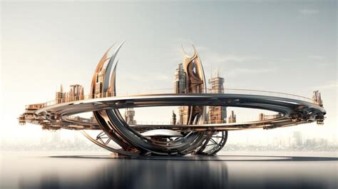 Premium Photo Dynamic Bridge Connecting Floating Cities With