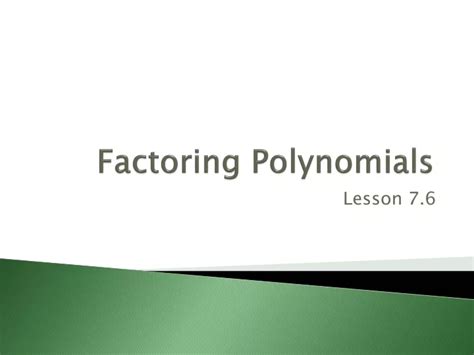 PPT Factoring Polynomials PowerPoint Presentation Free Download ID 9426608