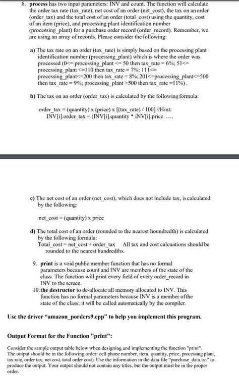 Solved Implement Class Called “orderclass” The Class Will