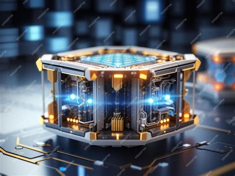 Premium Photo | Quantum Horizons 3D Rendering of a Futuristic Glowing Quantum Computer Unit