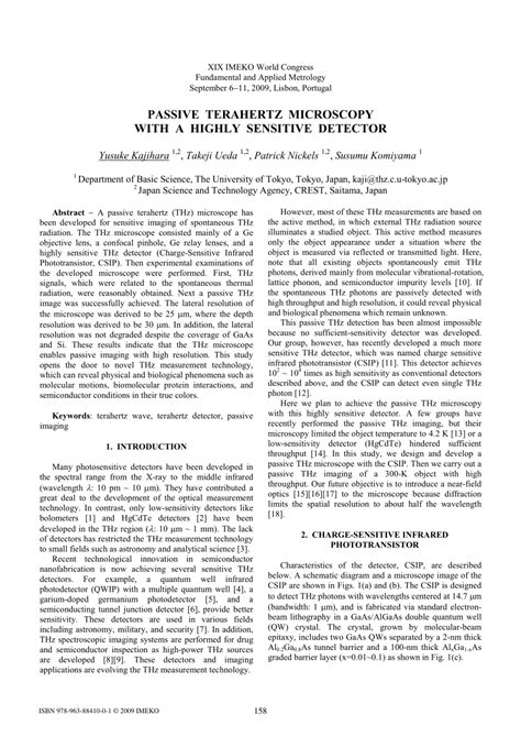 Pdf Passive Terahertz Microscopy With A Highly Sensitive Detector