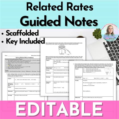 Calculus Related Rates Guided Notes By Algebra Onederland Tpt