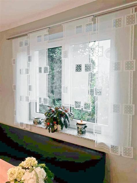 Moderner Fensterbehang Flächenvorhang Aus Plauener Spitze