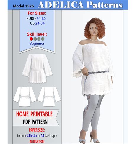Adelica Pattern 1526 Plus Size Tunic Sewing Patterns Textillia
