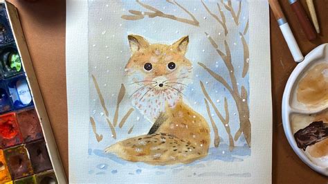 Как нарисовать лису поэтапно Акварельная иллюстрация Youtube