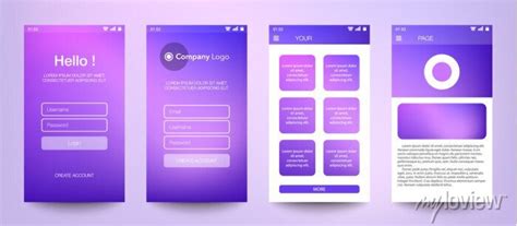 Design Of Mobile App Ui Ux Gui Set Of User Registration Screens Posters For The Wall