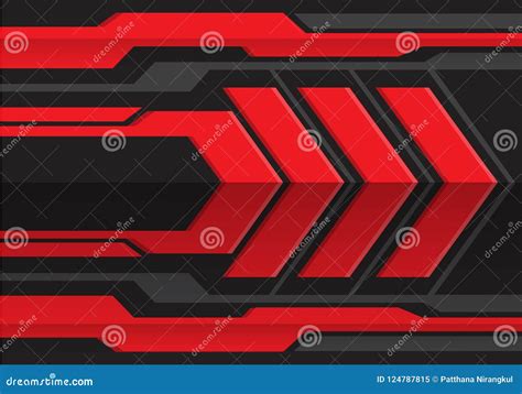 Abstract Red Gray Arrow Futuristic Design Modern Technology Background Vector Stock Vector
