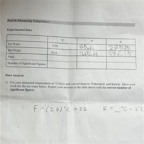 Part D Measuring TemperatureExperimental Chegg Com