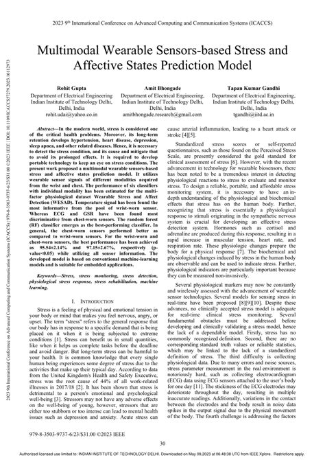 PDF Multimodal Wearable Sensors Based Stress And Affective States