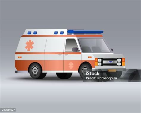 1980 년대 복고풍 구급차 자동차 정면도 현실적인 3d 벡터 일러스트 레이 션 3차원 형태에 대한 스톡 벡터 아트 및 기타 이미지 3차원 형태 건강관리와 의술 교통
