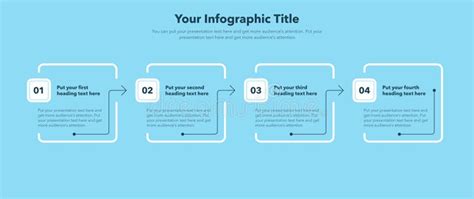 Rectangular Process Infographic Template With Four Steps Blue Version
