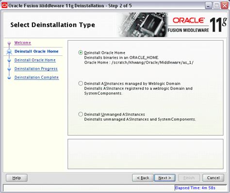 Oracle Portal Forms Reports And Discoverer Deinstallation Screens