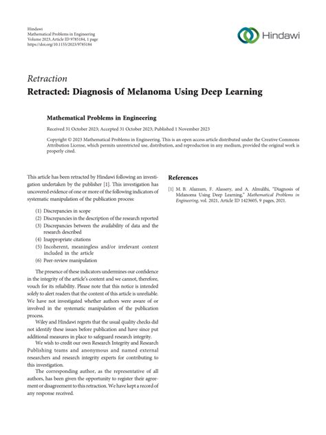 Pdf Retracted Diagnosis Of Melanoma Using Deep Learning