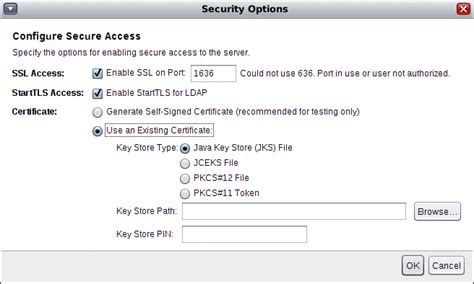 enabling ssl and starttls in quicksetup sun opends standard edition 2