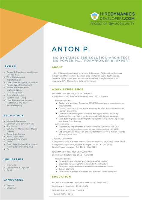 Anton P Dynamics 365 Ce Functional Solution Architect