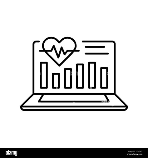 Data Analytics In Medicine Line Icon Vector Isolated Element Editable Stroke Stock Vector