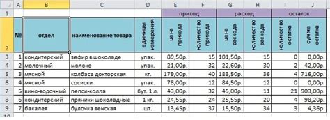 Готовая таблица Excel для учета товара