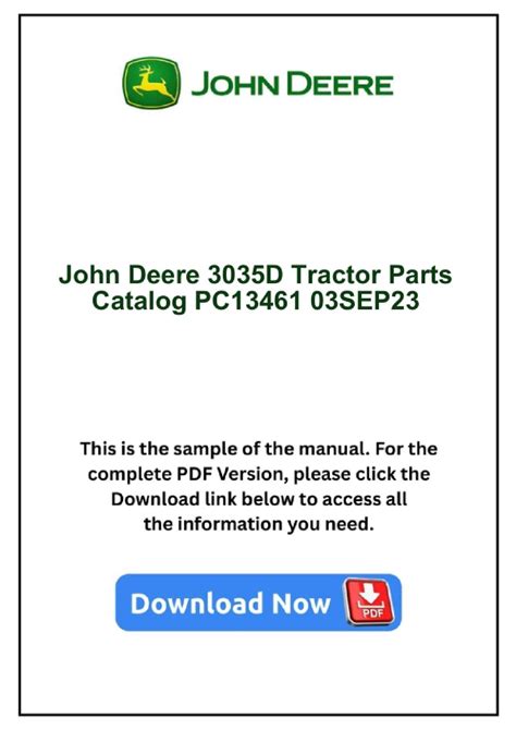John Deere 3035d Tractor Parts Catalog Pc13461 03sep23 By Manualgroup