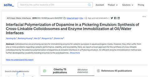 Interfacial Polymerization Of Dopamine In A Pickering Emulsion Synthesis Of Cross Linkable