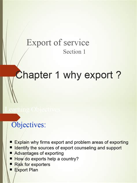 chapter 1 why export pdf exports economies