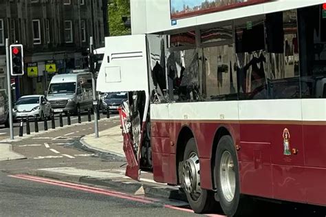 Moment Back Of Edinburgh Lothian Bus Is Ripped Off In Crash With Lorry Edinburgh Live
