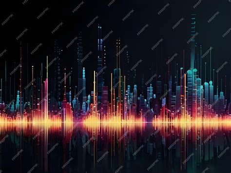 Premium Photo Data Visualization Data Network Sound Waves Effect Or