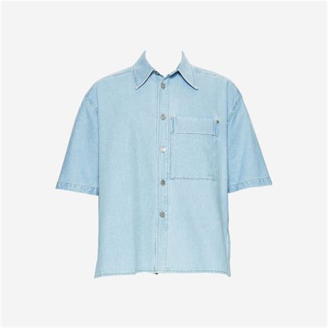 우영미 데님 페더 백로고 숏슬리브 셔츠 블루 23ss Wooyoungmi Kream 우영미 데님 페더 백로고 숏슬리브 셔츠 블루 23ss Wooyoungmi Kream